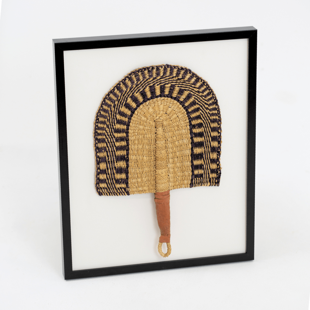 Raffia Fan Moroccan Navy Artwork