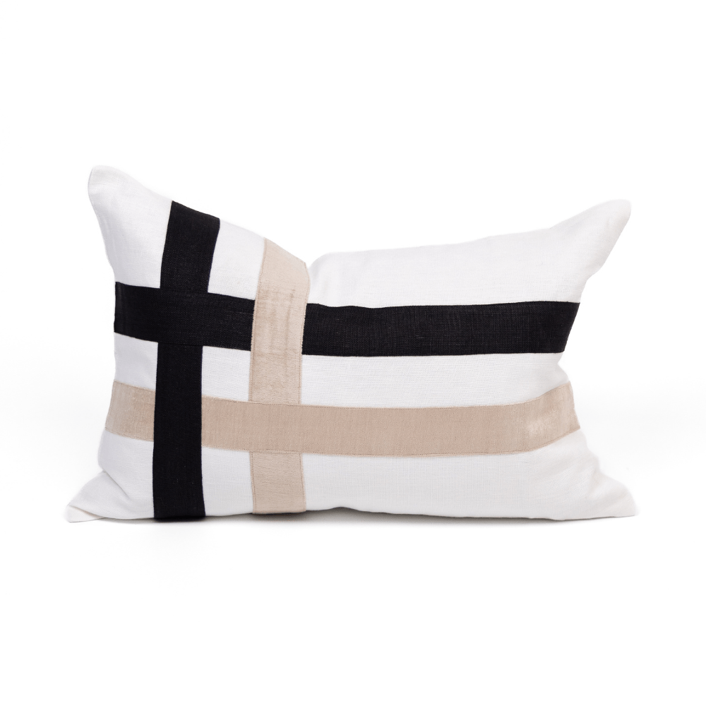 The Burleigh White Bespoke Handmade Linen Lumbar Cushion